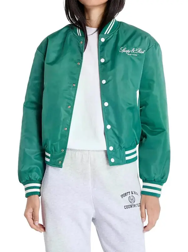 SPORTY & RICH Striped Varsity Jacket - Green