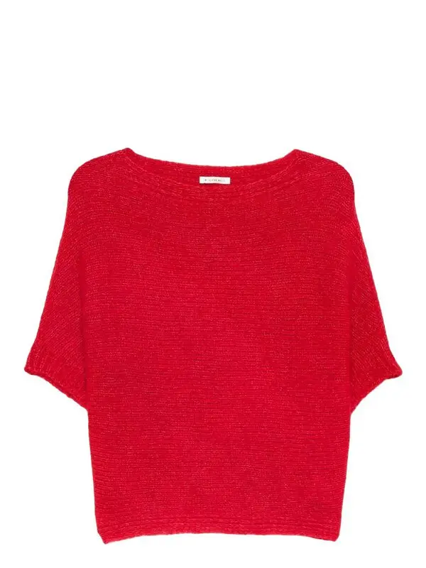 TALKING WALLS Short-sleeve Knitted Top - Red