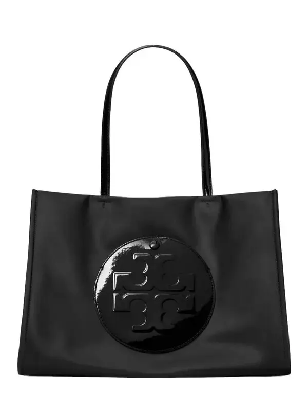 Tory Burch Small Ella Logo-embossed Tote Bag - Black
