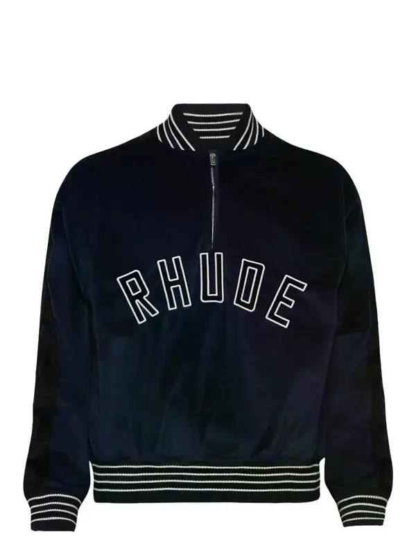 Rhude Quarter-zip Varsity Jacket - Black