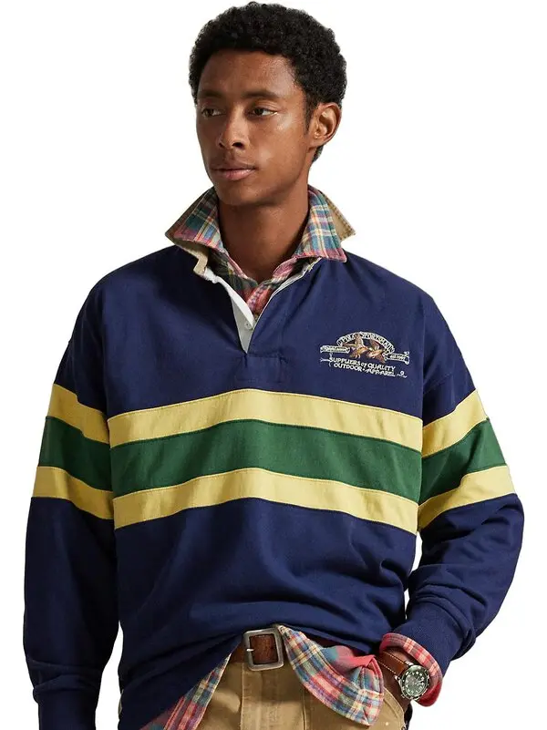 Ralph Lauren Vintage Fit Embroidered Rugby Shirt - Newport Navy/multi