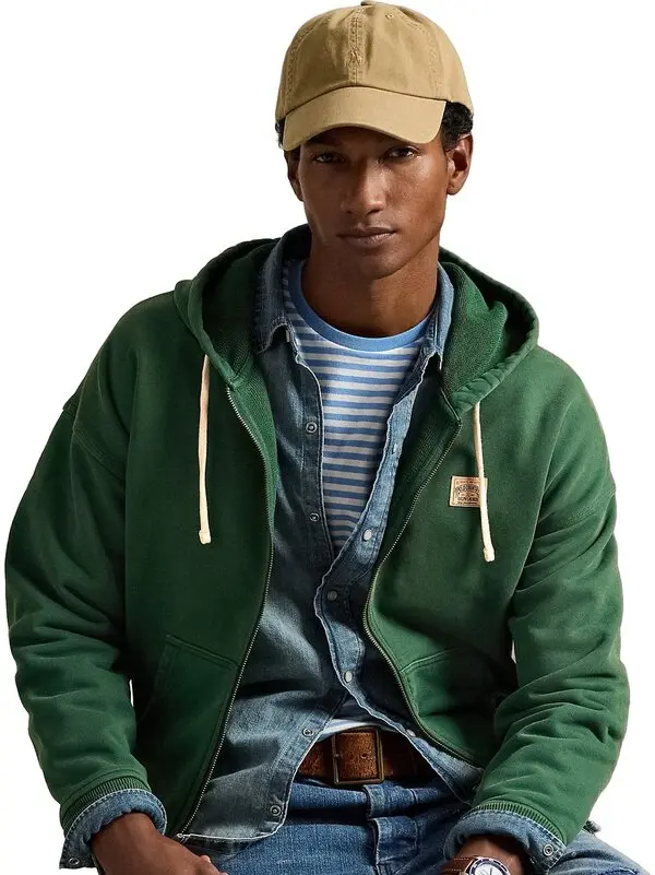 Ralph Lauren Relaxed Fit Loopback Fleece Full-zip Hoodie - Grass Green