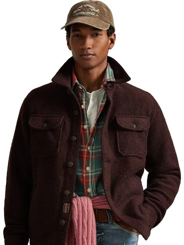 Ralph Lauren Felted Wool-blend Overshirt - Circuit Brown
