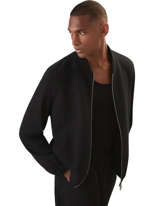 REISS Sante Royal Ballet Bomber Jacket - Black