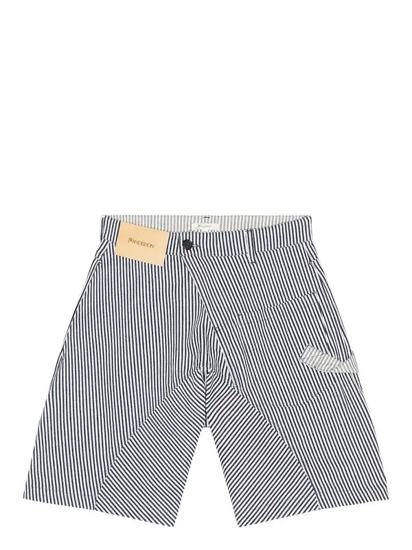 JW Anderson Twisted Workwear Shorts - Off White & Navy