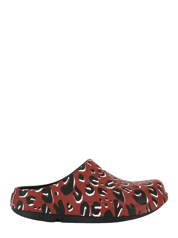 TAKAHIROMIYASHITA THESOLOIST. X Offos Leopard Print Clogs - Red