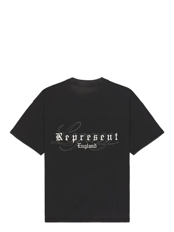 REPRESENT Legacy Overprint Tee In Black - Vintage Black