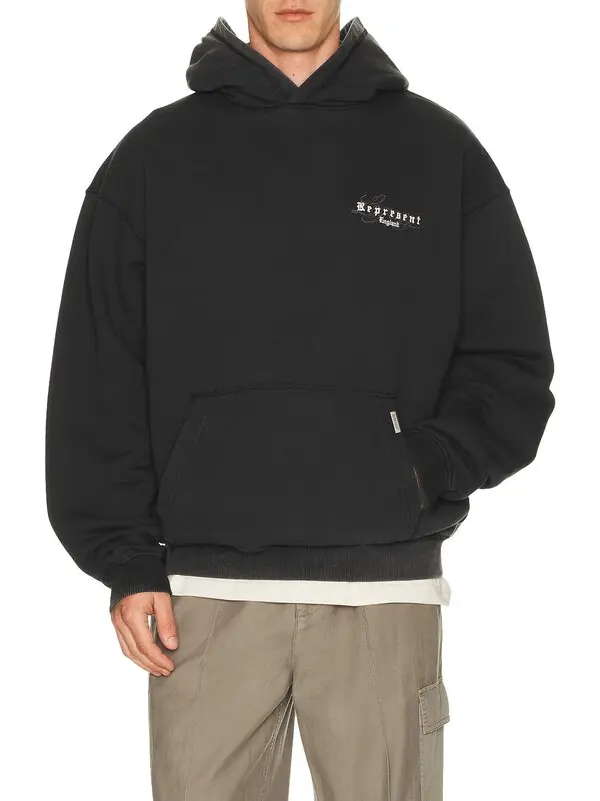 REPRESENT Legacy Overprint Hoodie - Vintage Black