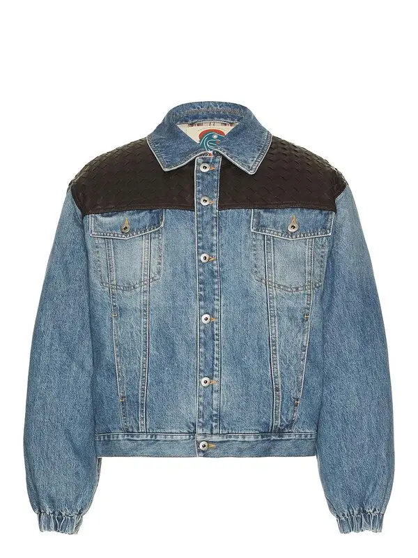 Bottega Veneta Vintage Intrecciato Denim Jacket - Mid Blue