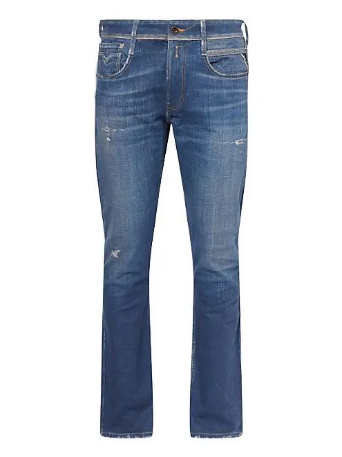 REPLAY Anbass Slim-fit Denim Jeans - Dark Blue