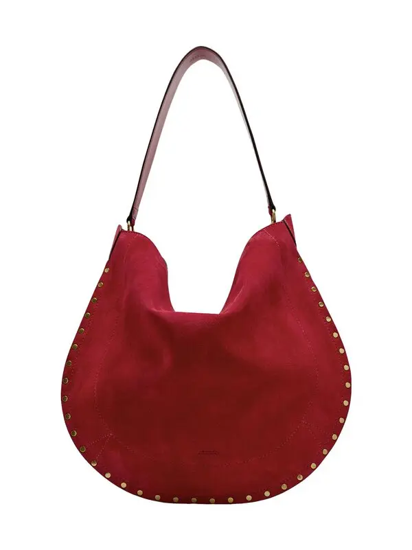 Isabel Marant Oskan Hobo Suede Shoulder Bag - Red