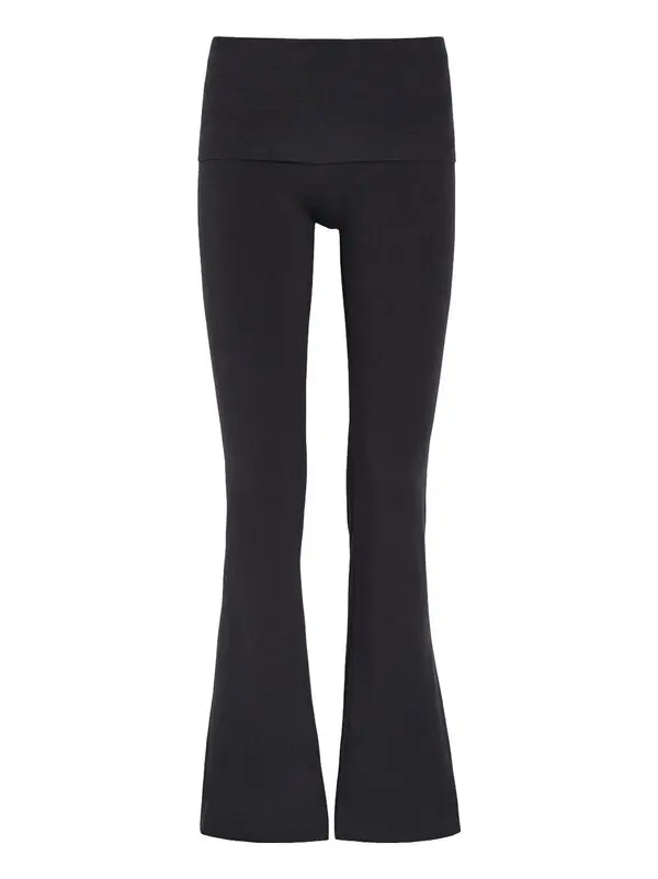 SKIMS Stretch-cotton Foldover Pants - Black