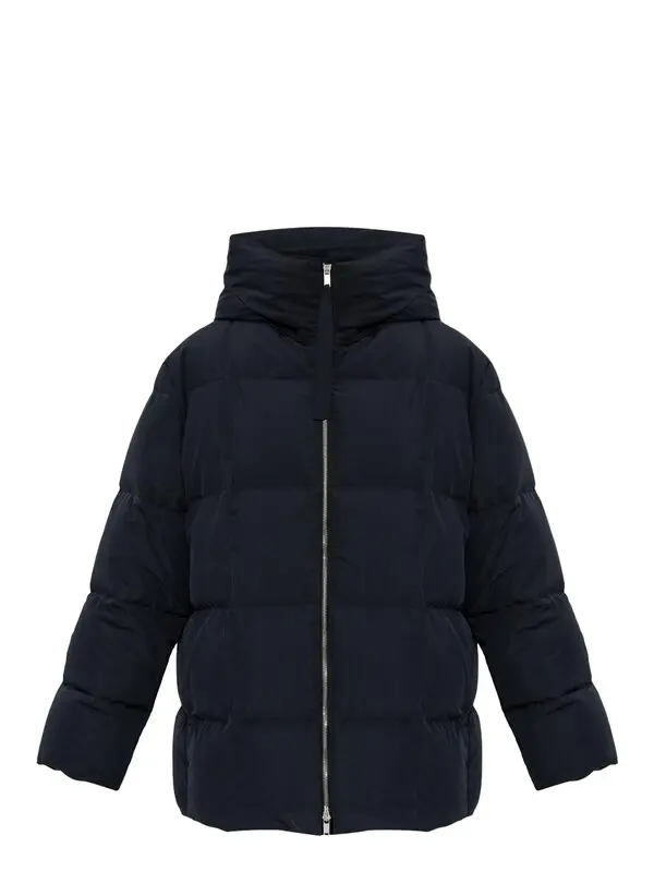 JIL SANDER Down Jacket With Hood - Navy Blue