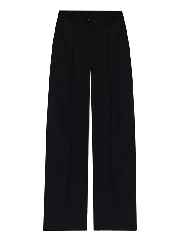 JIL SANDER Wool Pleated Trousers - Black