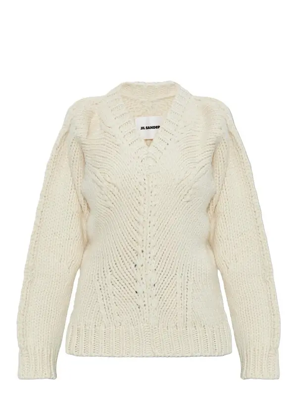 JIL SANDER Wool-alpaca Blend Knit Sweater - Cream