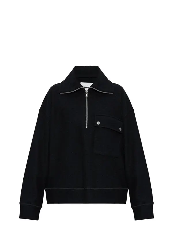 JIL SANDER Sweatshirt With Pocket - Black