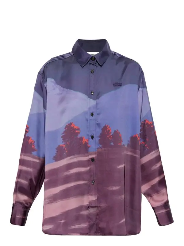 Lacoste Printed Oversized Shirt - Purple