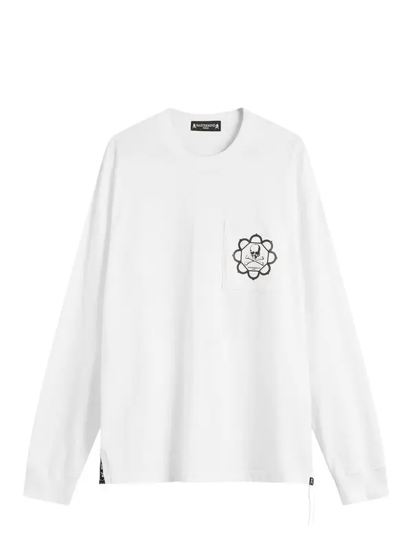 MASTERMIND WORLD Pocket Long Sleeve T-shirt - White