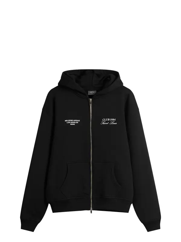 CLUB 1984 Melrose Zip Hoodie - Black