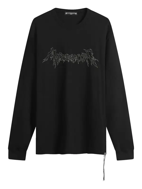 MASTERMIND WORLD Short Sleevebeaded Long Sleeve T-shirt - Black