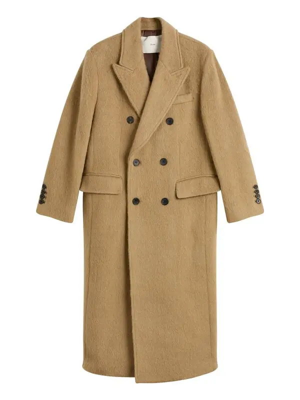 DUNST Tailored Double-breasted Alpaca-blend Coat - Camel Brushed