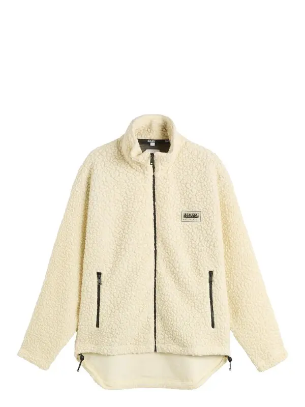 NAPAPIJRI X Martine Rose Logo Fleece Jacket - White Whisper