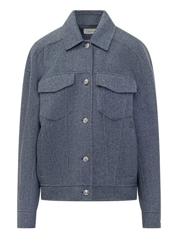 Sportmax Wool Jacket With Buttons - Blue