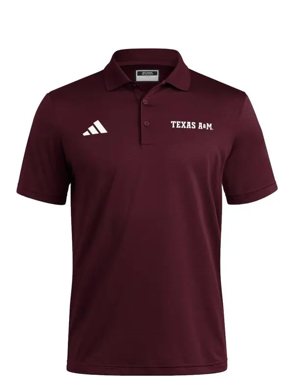 Adidas Texas A&m Aggies Coaches Ottoman Polo - Team Maroon / White