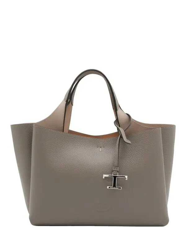 TOD'S Leather Top Handle Bag - Tortora Scuro