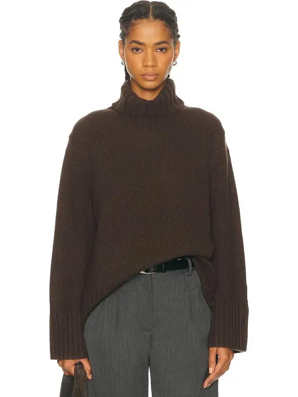 Jenni Kayne Cashmere Jet Turtleneck - Chocolate