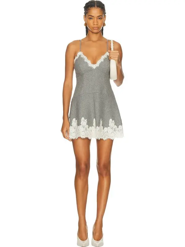 LoveShackFancy Teddi Dress - Grey Melange