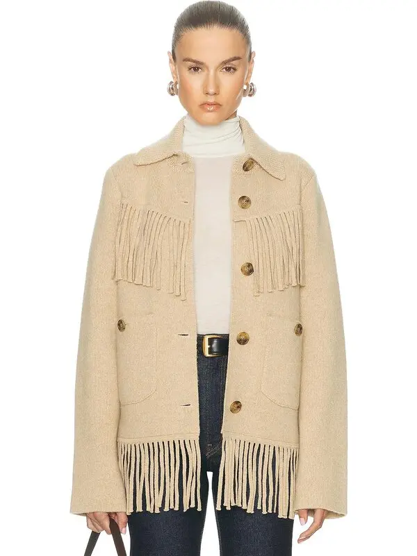 Guest In Residence Western Fringe Jacket - Dune