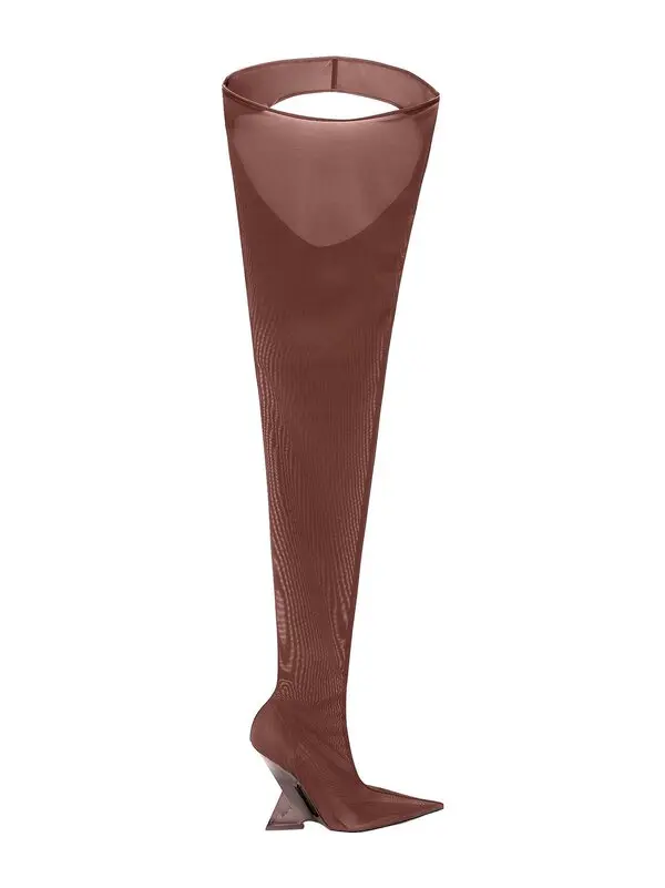 Attico Cheopissima Thigh High Boots - Brown