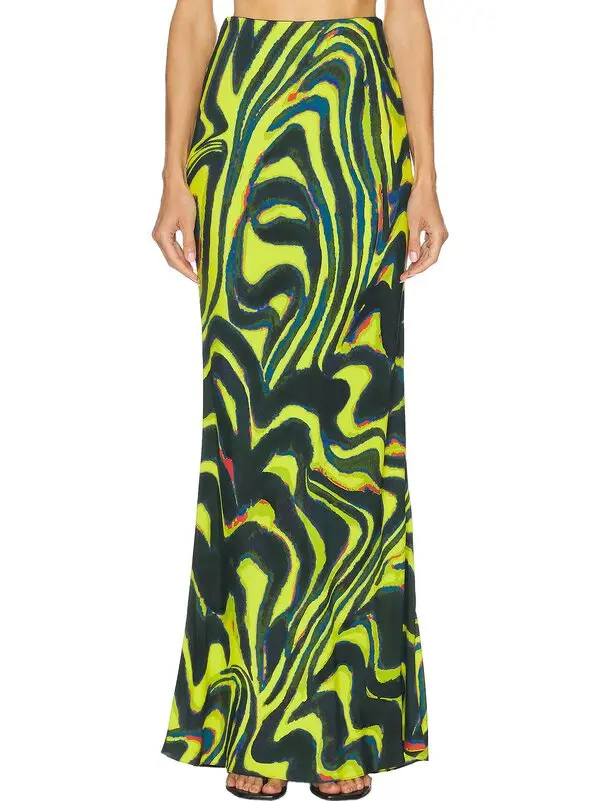 Christopher John Rogers Maxi Skirt - Zedonk Wasabi