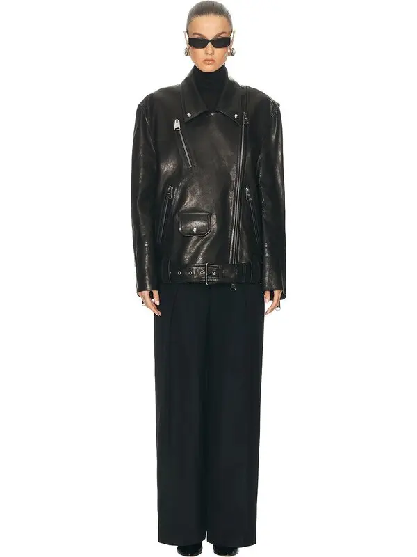 Khaite Hansel Leather Jacket - Black