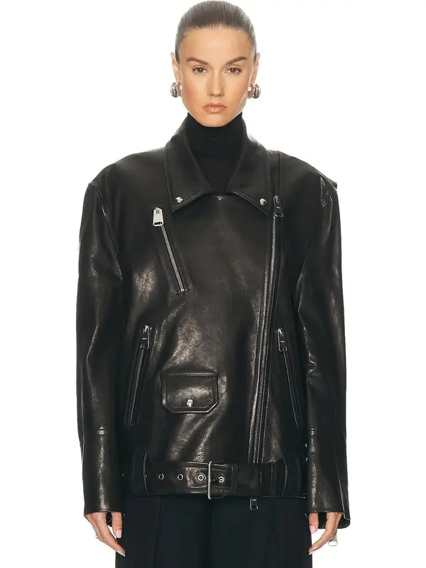 Khaite Hansel Leather Jacket - Black