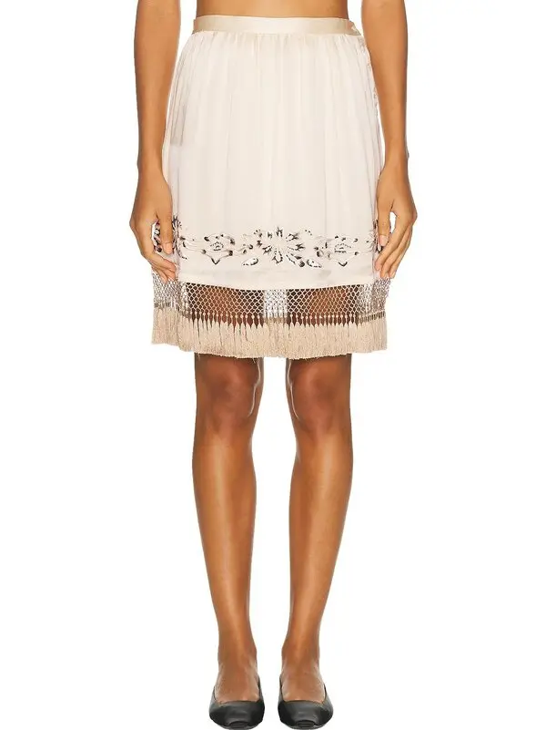 BODE Phantasm Fringe Skirt - Ecru