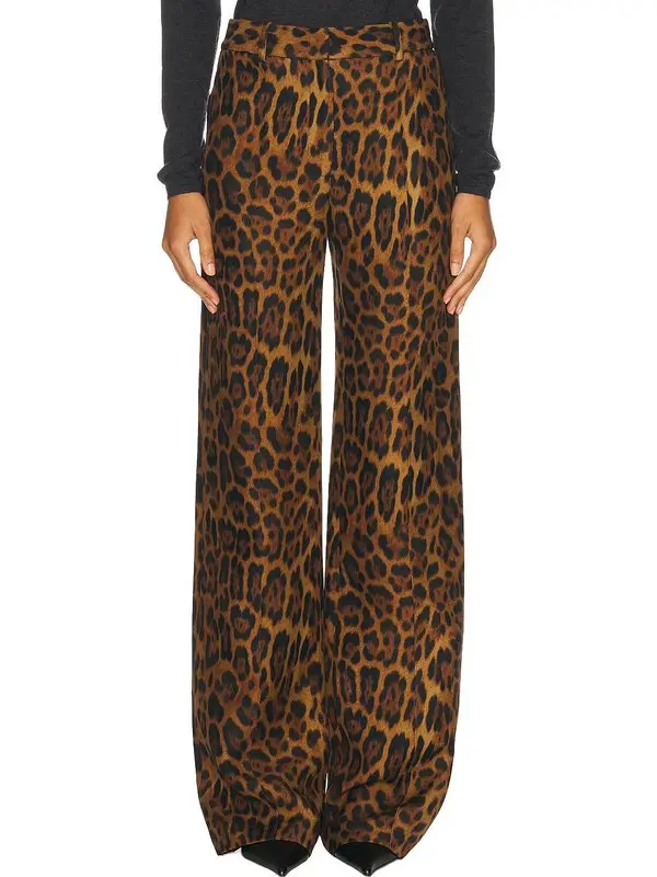 Adam Lippes Wyatt Pant - Natural Leopard