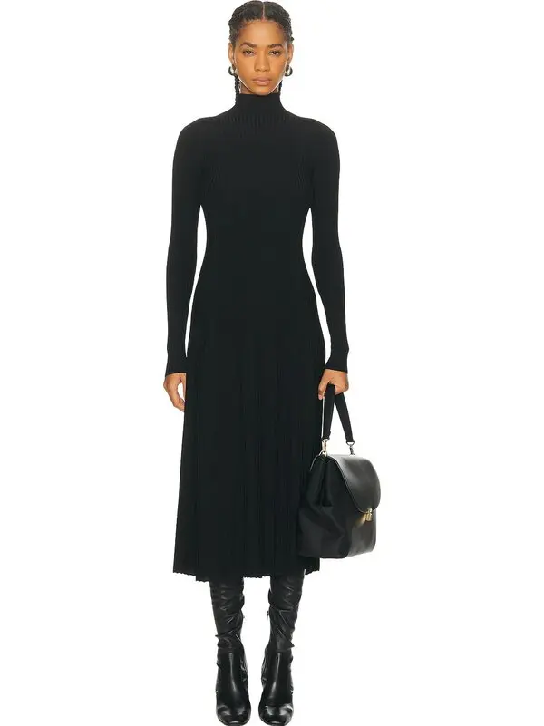 Adam Lippes Tabitha Ribbed Midi Dress - Black