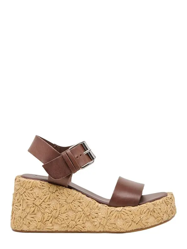 DOLCEVITA Auri Wedge Sandals - Dk Brown Leather