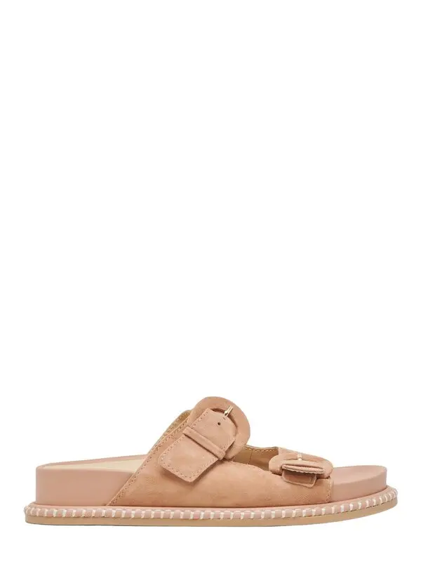 DOLCEVITA Buckled Platform Sandals - Toffee Suede
