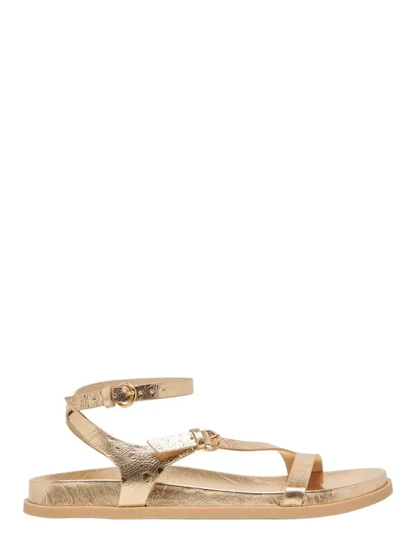 DOLCEVITA Strappy Sandals - Gold Distressed Leather