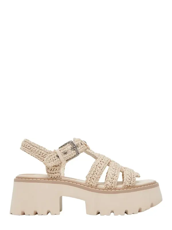 DOLCEVITA Latice Platform Sandals - Oatmeal Knit