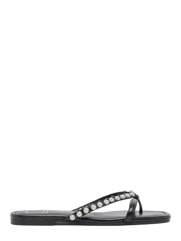 DOLCEVITA Lucca Pearl Embellished Sandals - Black Pearls