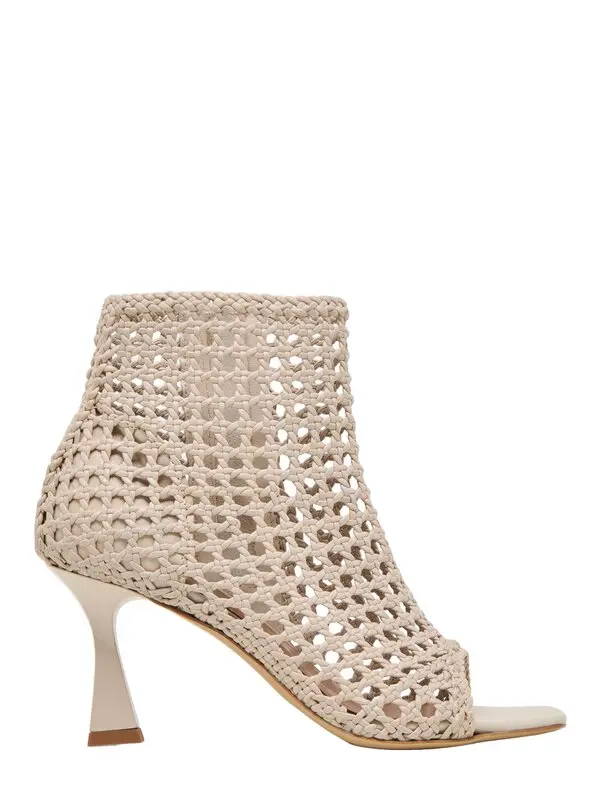 DOLCEVITA Quin Woven Leather Booties - Bone Woven Leather