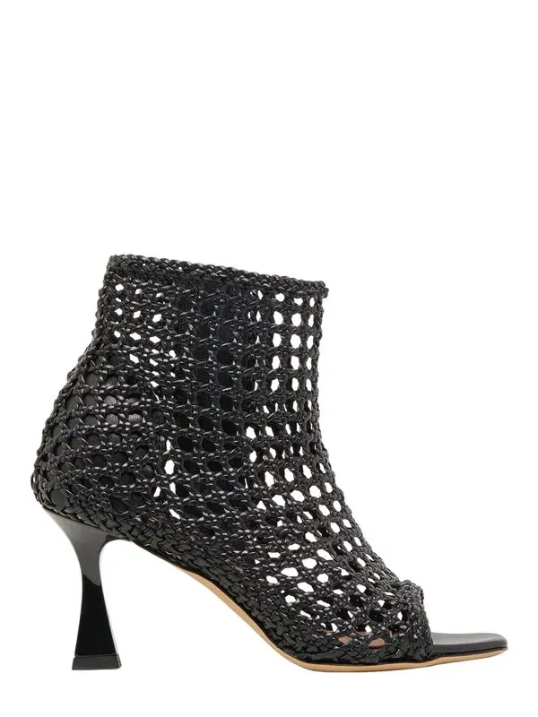 DOLCEVITA Quin Woven Leather Booties - Black Woven Leather