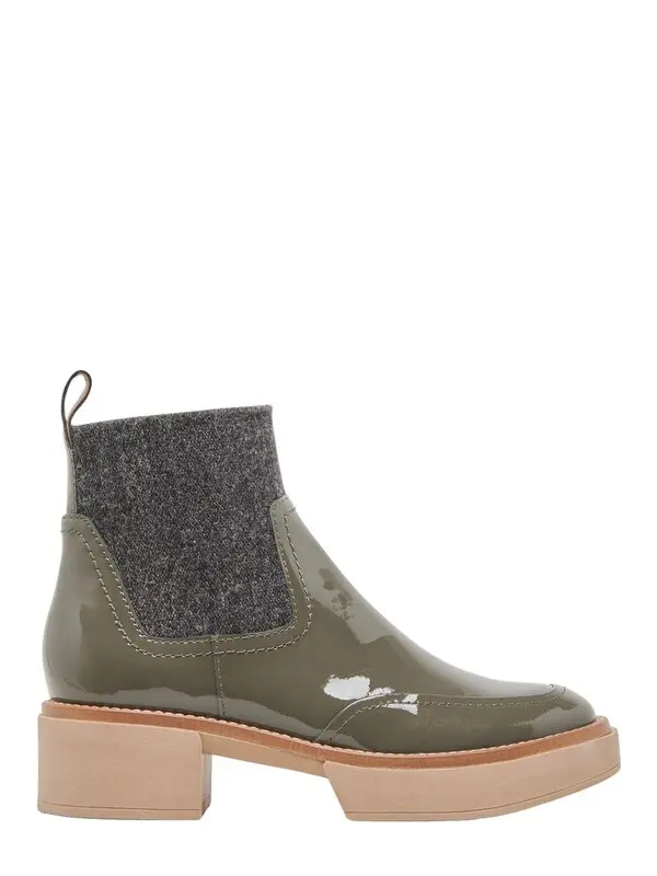 DOLCEVITA Saline H2o Booties - Dark Olive Crinkle Patent