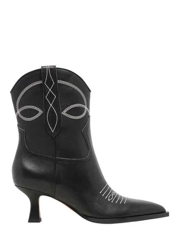 DOLCEVITA Mid-calf Booties - Black White Leather