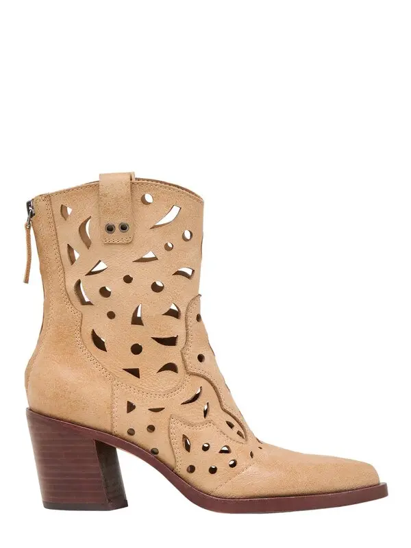 DOLCEVITA Zenobi Booties - Camel Distressed Leather
