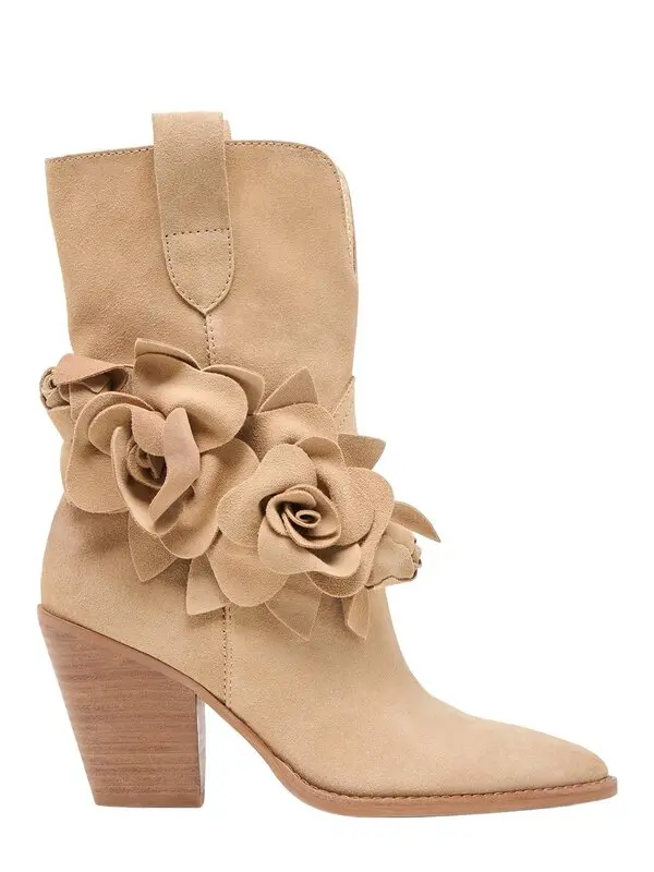 DOLCEVITA Jakel Floral Boots - Camel Suede